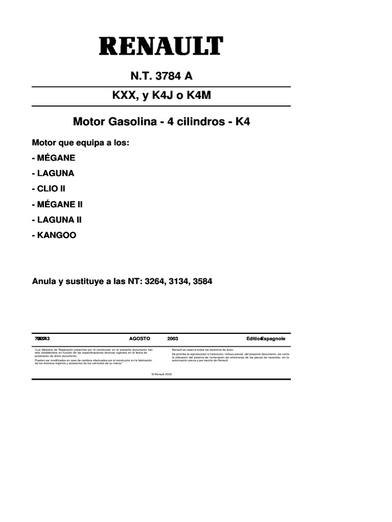 Manual Motor k4m | PDF | Tornillo | Renault