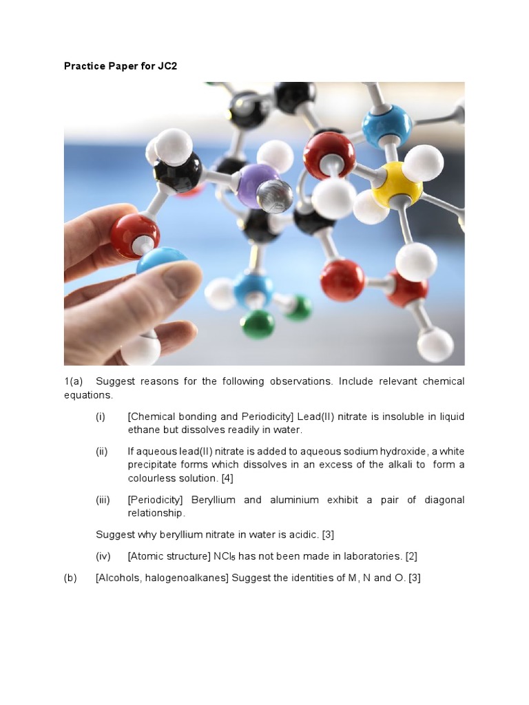 JC2 Chemistry Practice Paper - GCE A Levels Chemistry 6092 | PDF ...