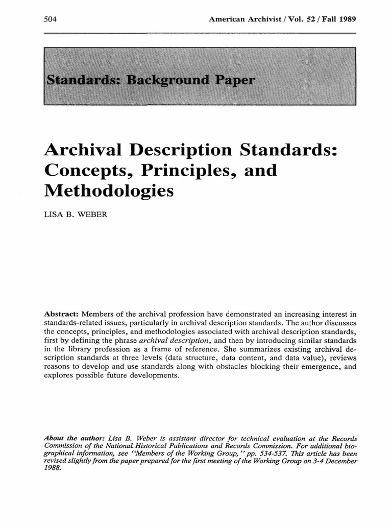 Archival Description Standards Explained | PDF | Cataloging | Archive