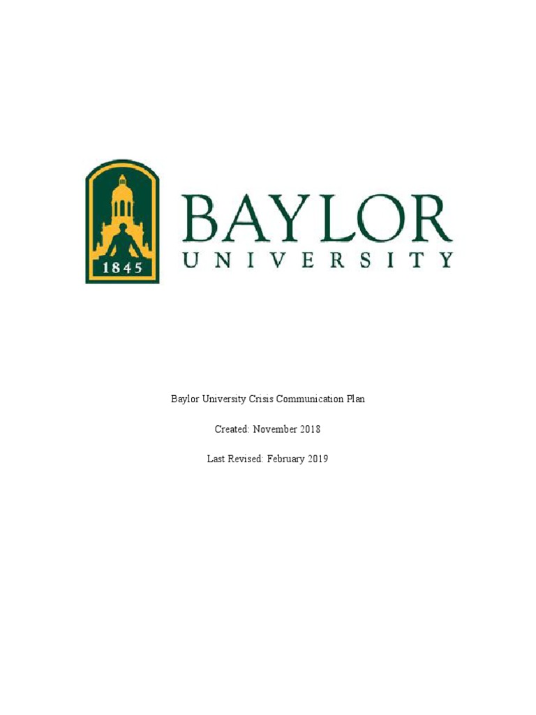 Baylor University Crisis Plan Overview | PDF | Baylor University ...