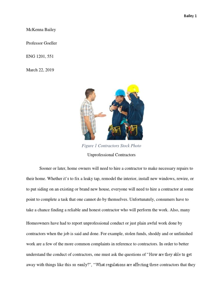 Unprofessional Contractors Final Draft | PDF | Employment | Independent ...