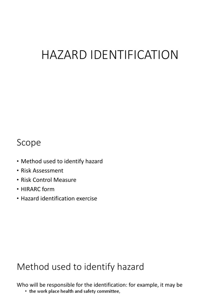 Hazard Identification and Risk Assessment | PDF | Risk Assessment ...