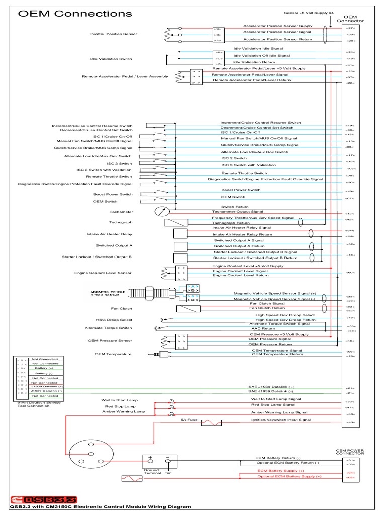QSB33 CM2150 Wiring Diagram | PDF | Throttle | Switch