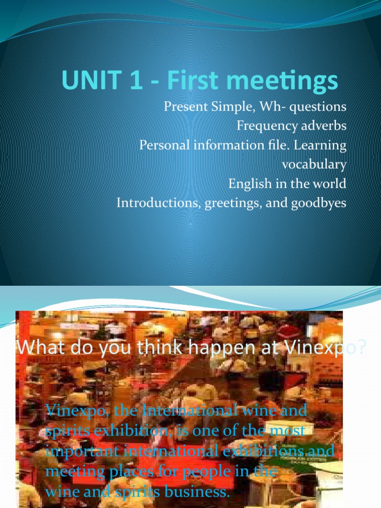 LESSON 1 - First Meetings | PDF | Cooking, Food & Wine