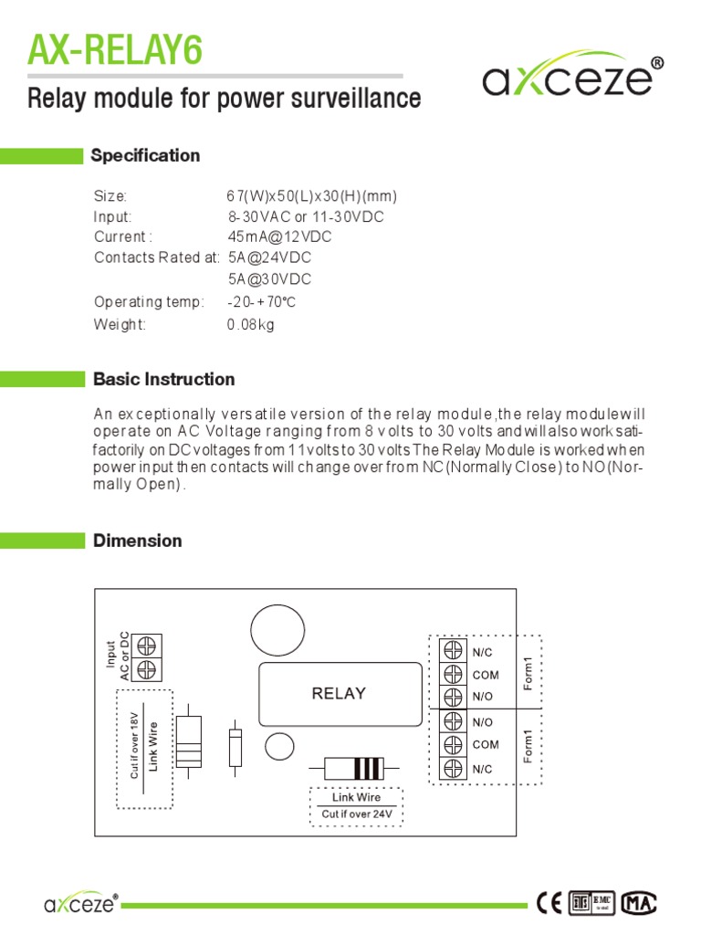 Ax-Relay6: Relay Module For Power Surveillance | PDF