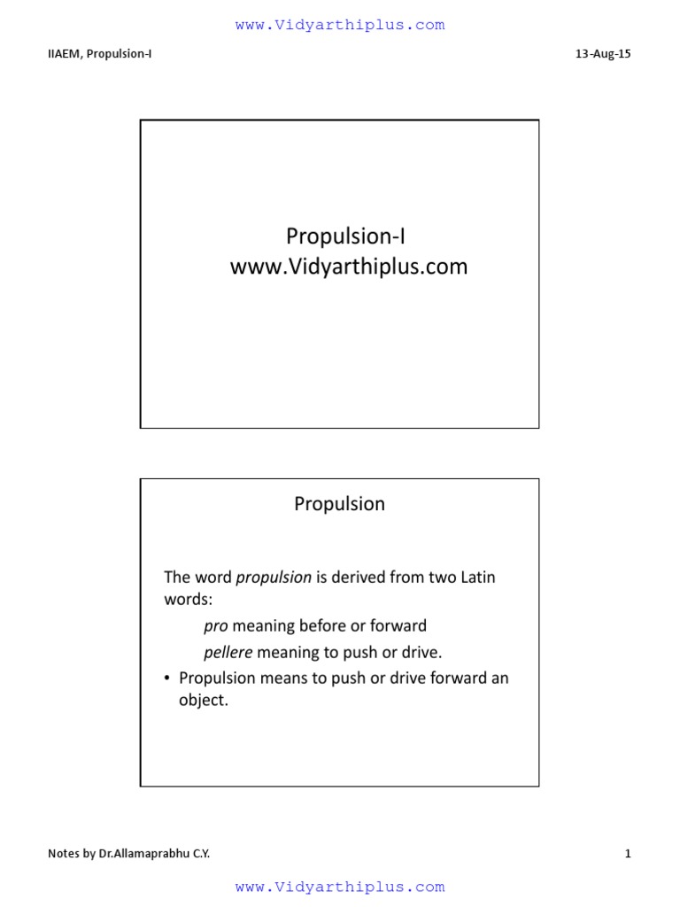 Propulsion - I Notes | PDF | Jet Engine | Force