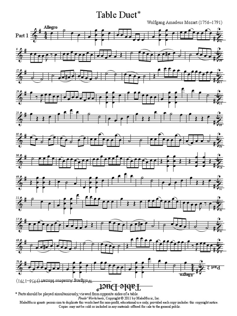 Mozart Table Duet | PDF | Business