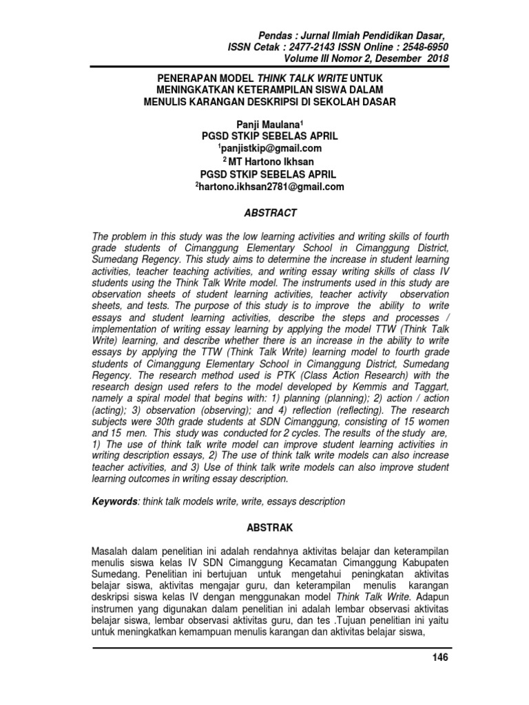 Think Talk Write Model in Writing Skills | PDF | Epistemology ...