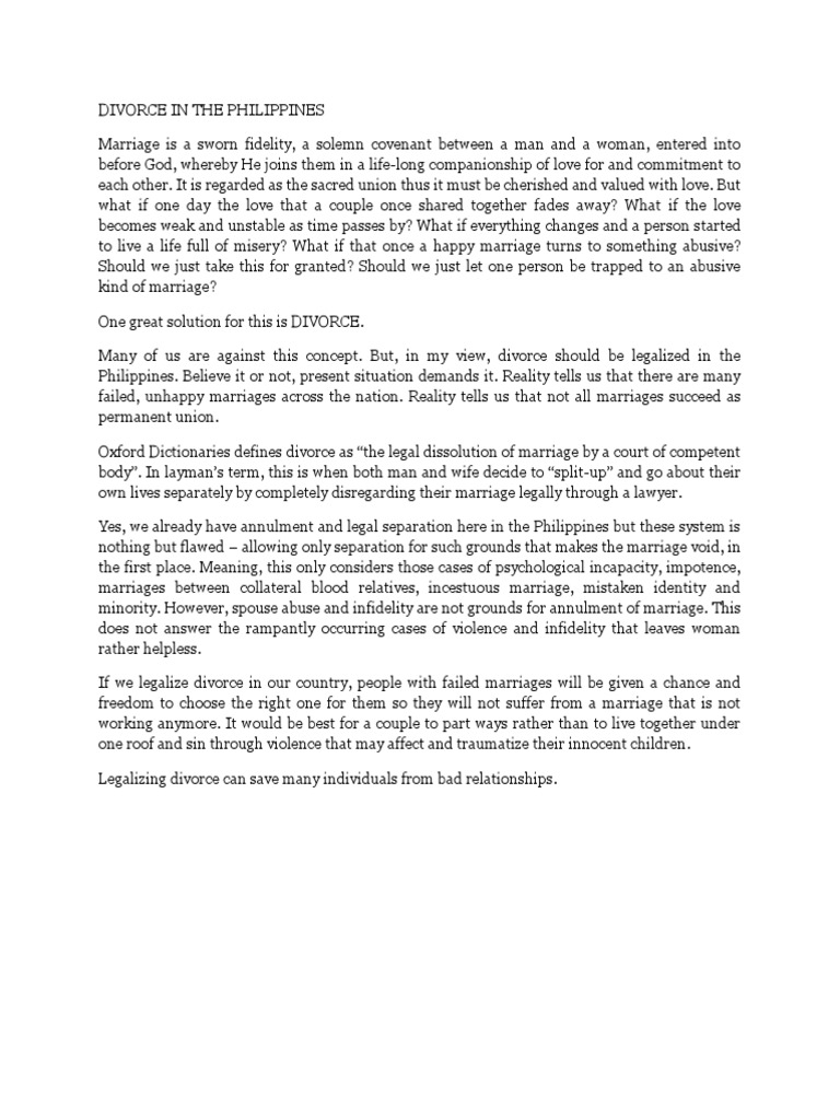 Position Paper Divorce | PDF