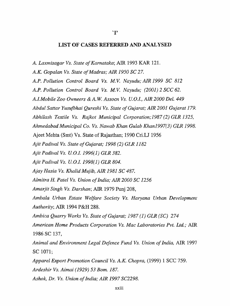 09 - List of Cases Referred and Analysed PDF | PDF | Gujarat | Business