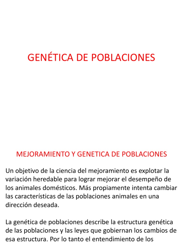 II Genética de Poblaciones II | PDF | Genética de Poblaciones ...