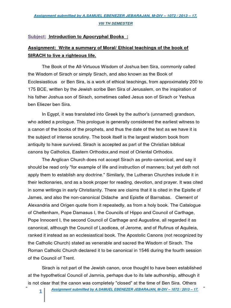 Apocryphal Books | PDF | Biblical Canon | Ancient Mediterranean Religions