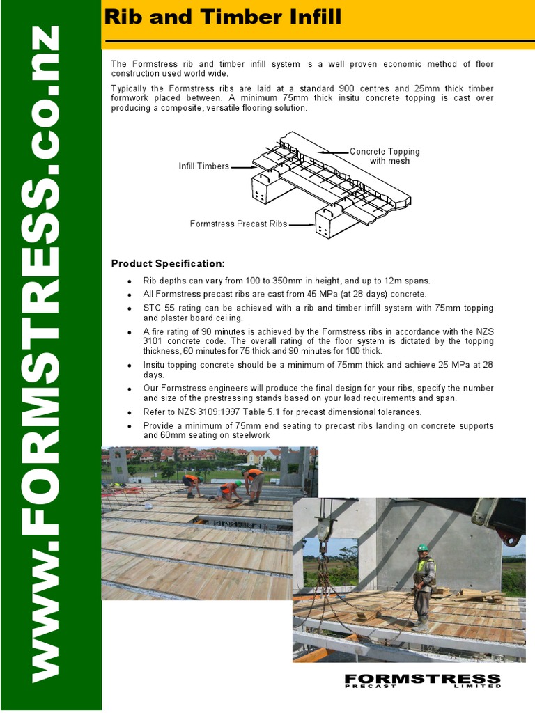 Rib and Timber Infill Loads | PDF | Precast Concrete | Lumber