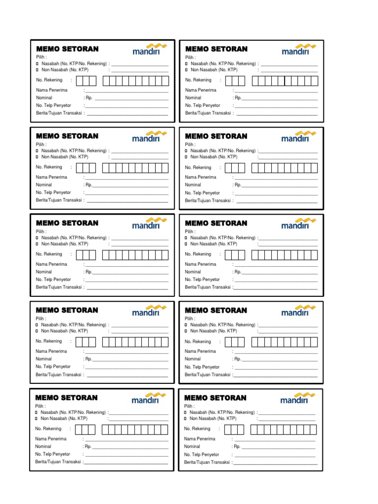 Memo Setoran | PDF