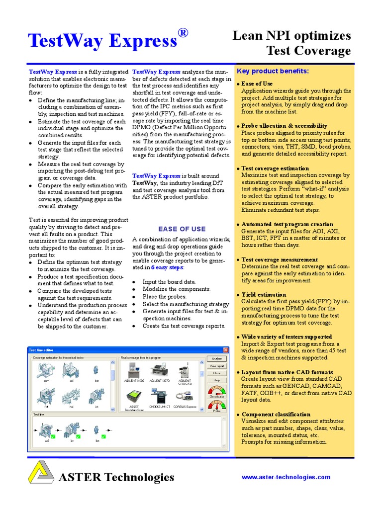 Testway Express Lean Npi Optimizes Test Coverage | PDF | Computer Aided ...