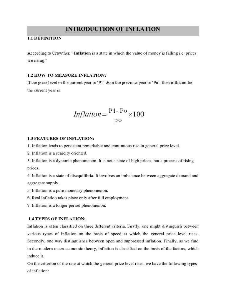 Introduction of Inflation | PDF | Reserve Bank Of India | Inflation