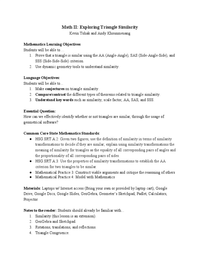 Geometry Lesson Plan | PDF | Geometry | Teaching Mathematics