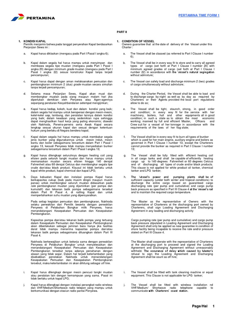 PERTAMINA TIME FORM 1 | PDF