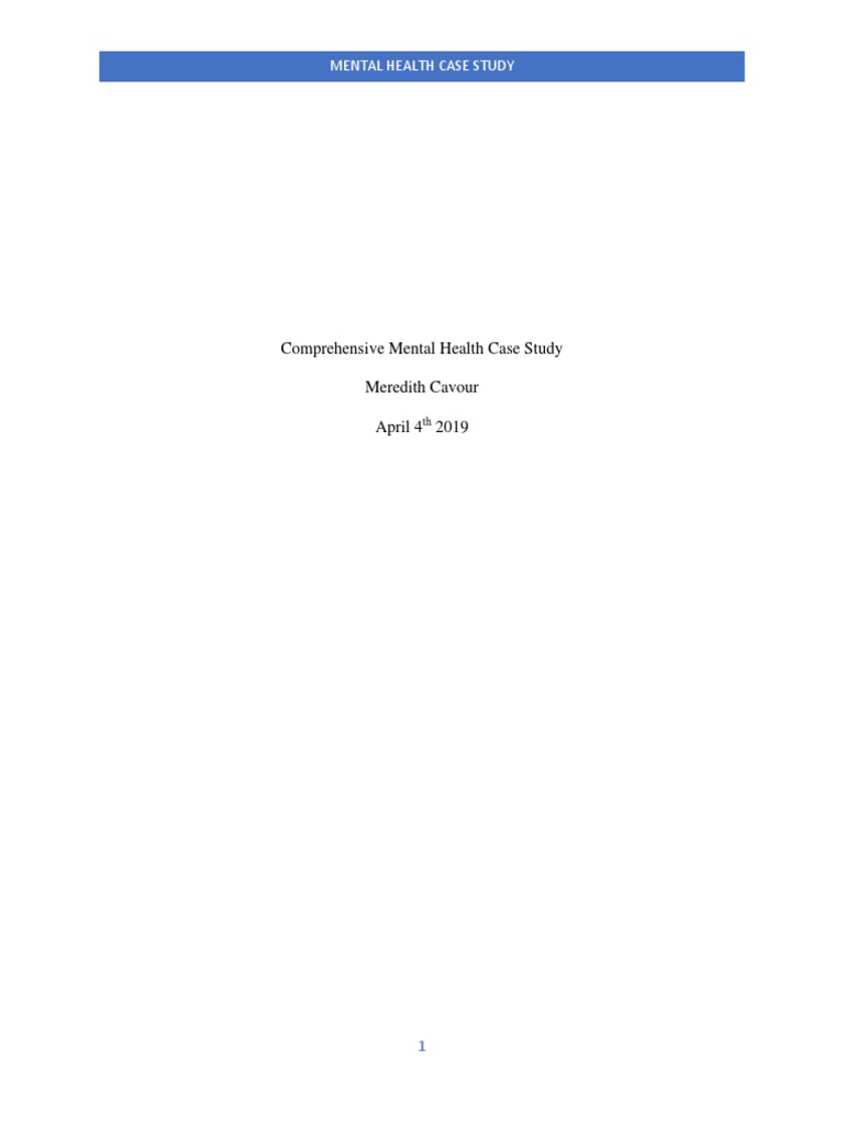 Mental Health Case Study | Download Free PDF | Mental Disorder | Major ...