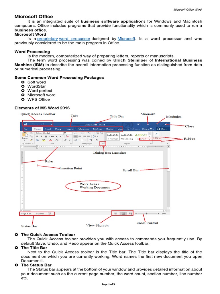Microsoft Office: Proprietary Word Processor Microsoft | PDF | Word ...