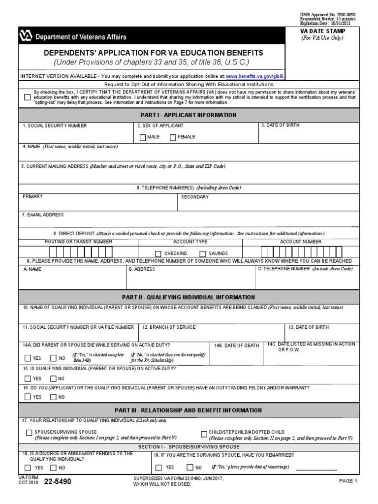 Under Provisions of Chapters 33 and 35, of Title 38, U.S.C. | PDF | G.I ...