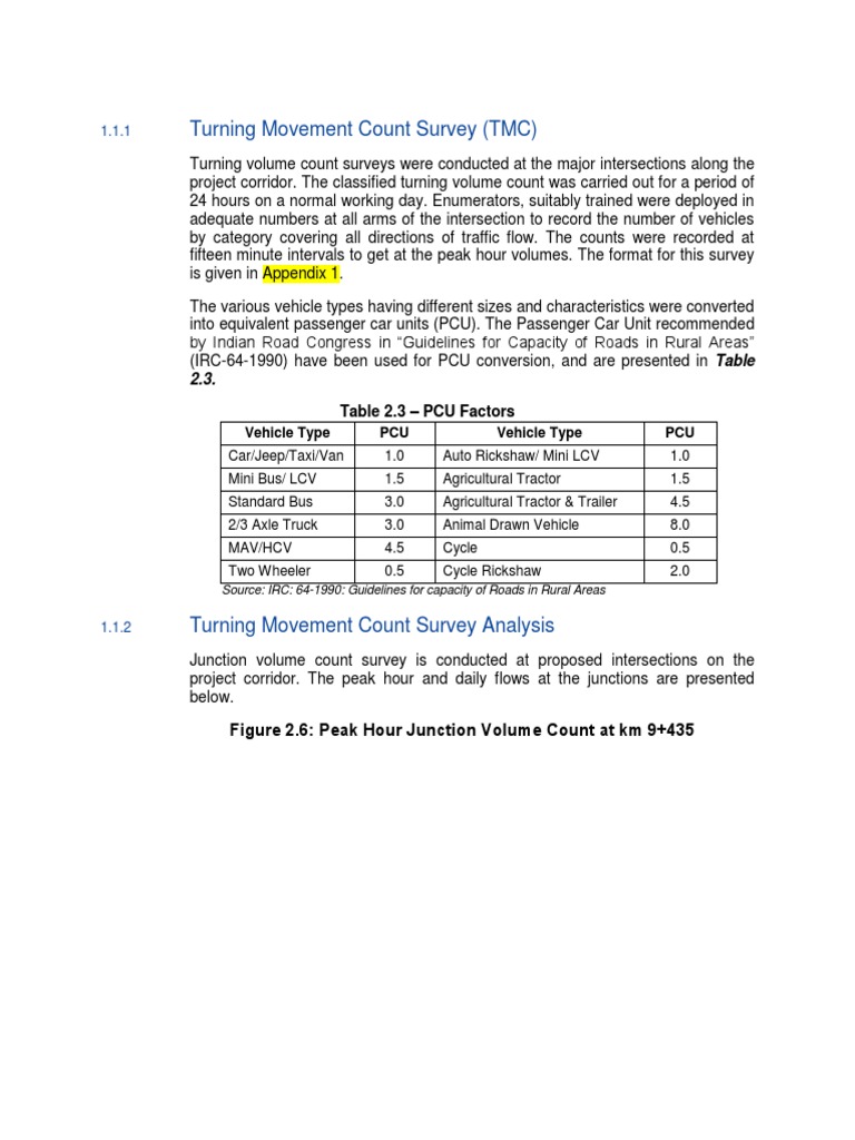 Turning Movement Count Survey (TMC) : Figure 2.6: Peak Hour Junction ...