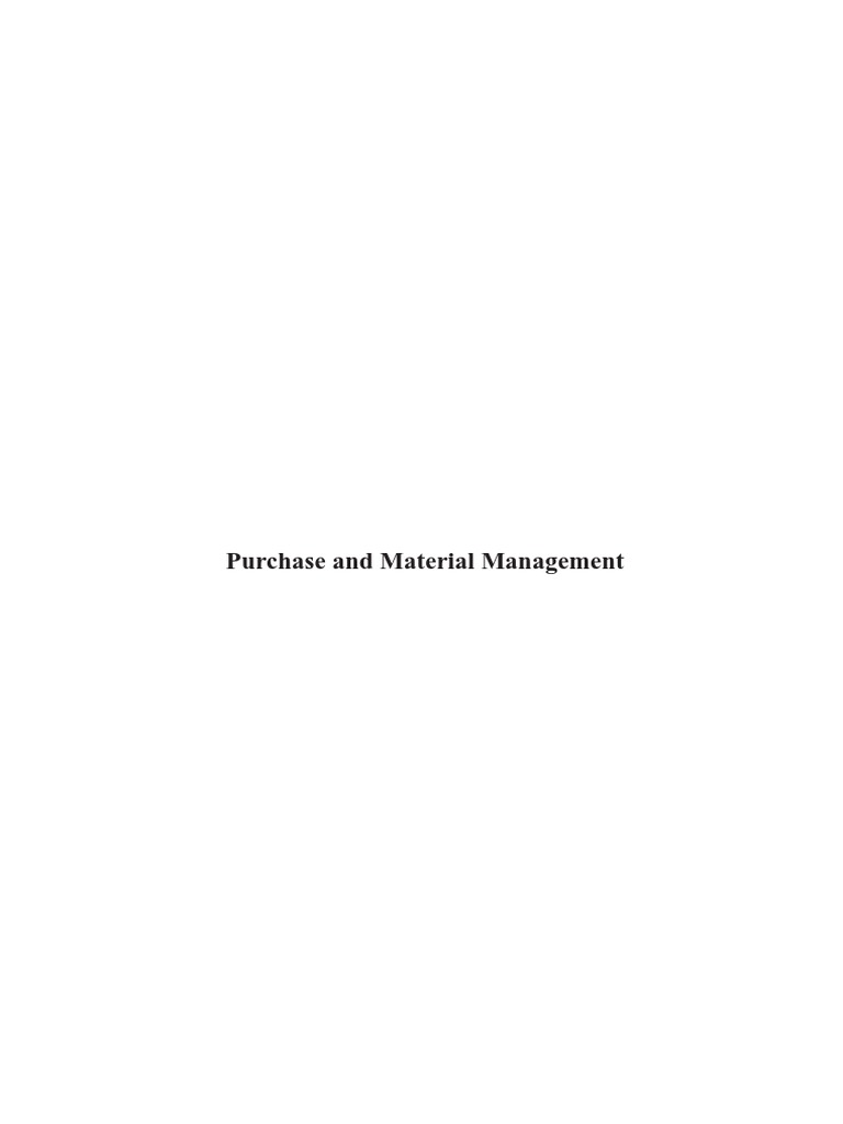 Purchase and Material Management PDF | PDF | Inventory | Enterprise ...