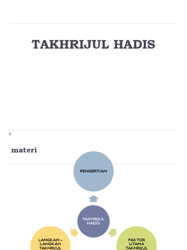 Panduan Lengkap Takhrij Hadis | PDF