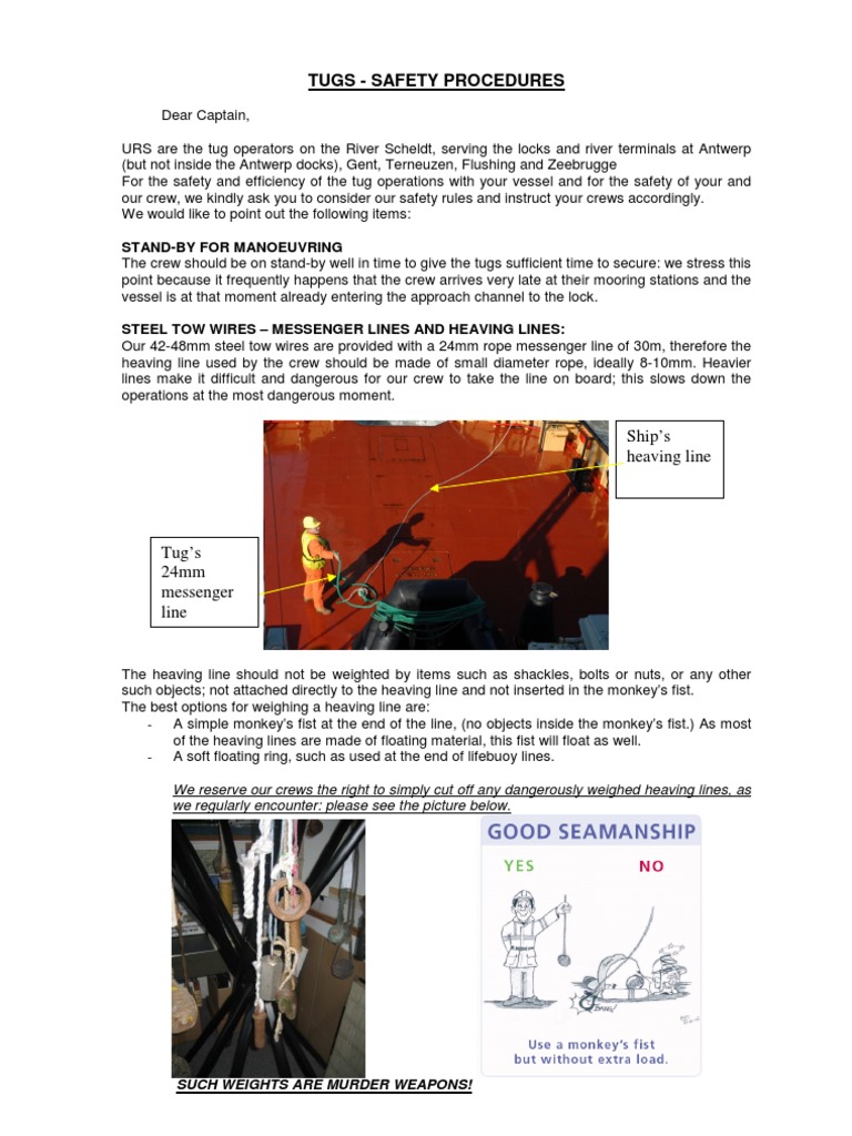 Tug Safety Procedures | Tugboat | Ships
