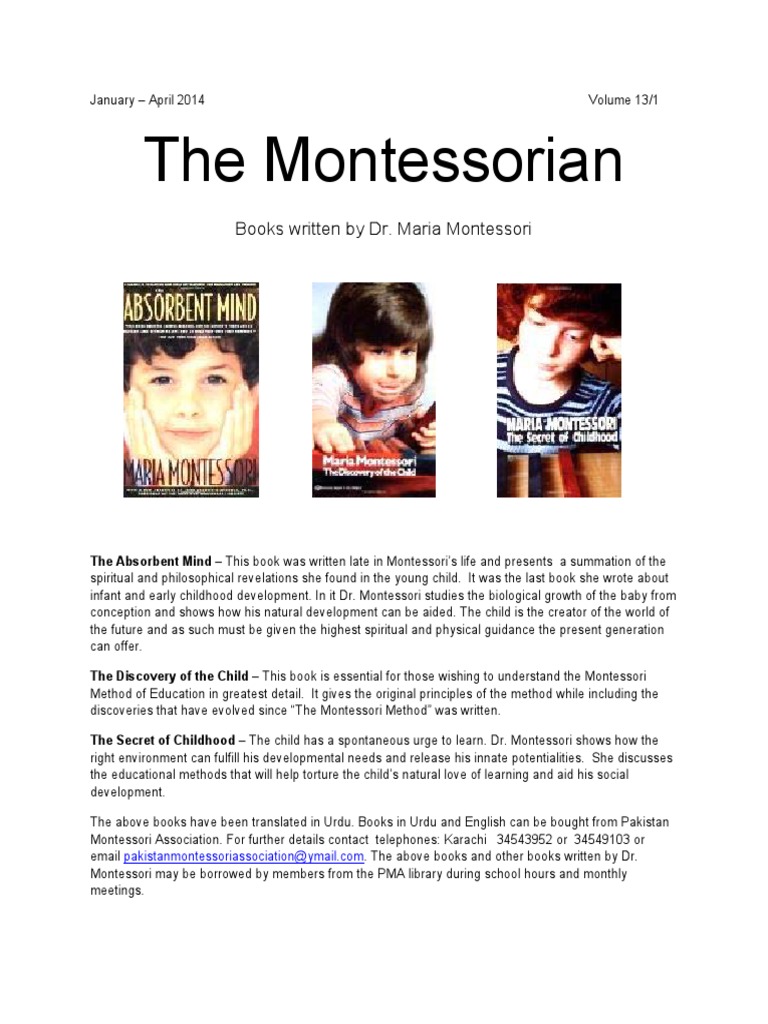 The Montessorian: Books Written by Dr. Maria Montessori | PDF ...