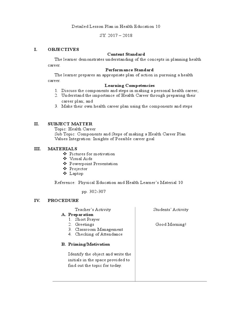 Health Career Grade 10 | PDF | Health Care | Profession