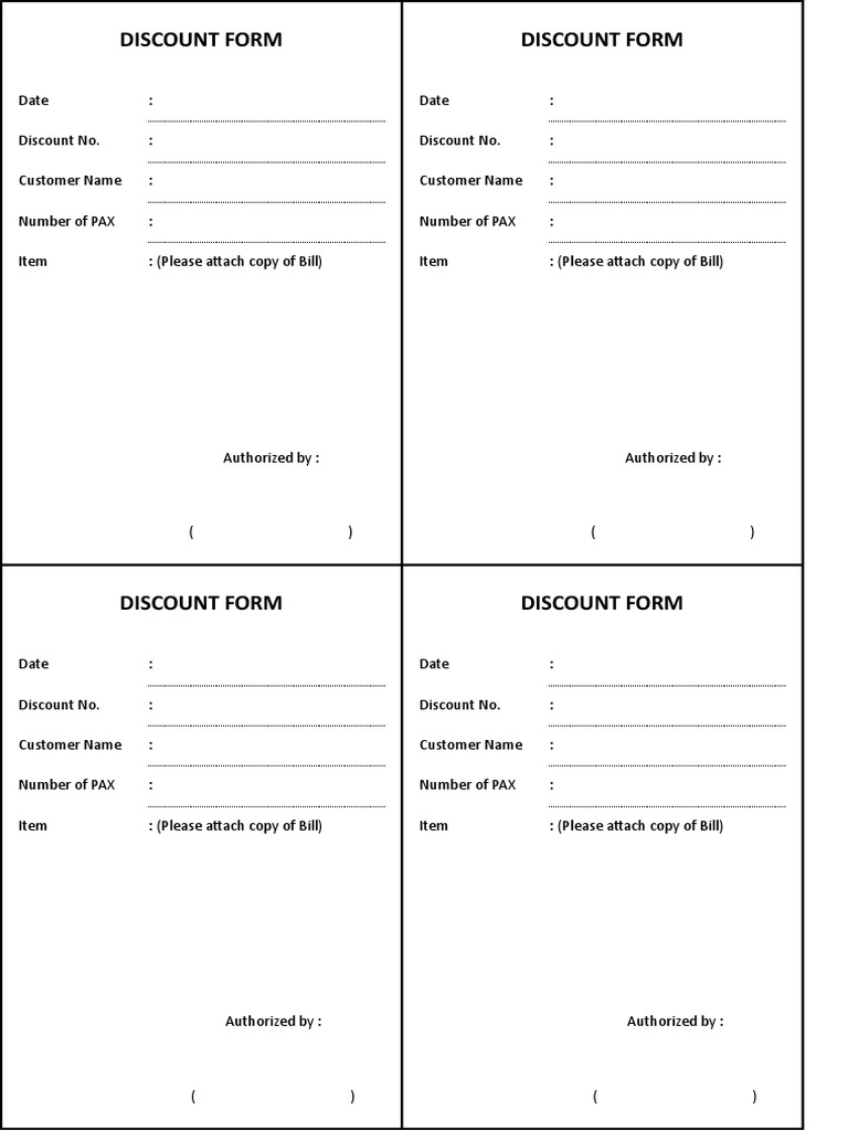 Discount Form | PDF