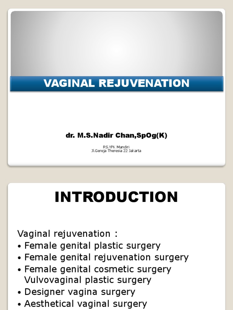 Understanding Vaginal Rejuvenation | PDF | Labia | Sexual Arousal