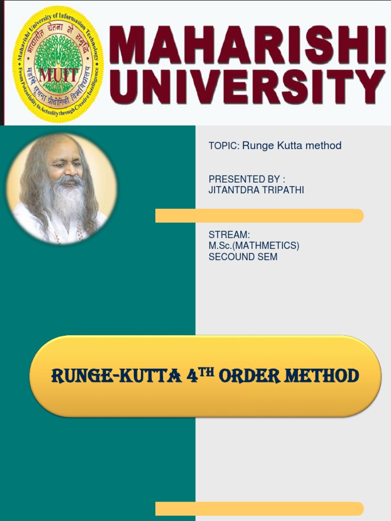 Runge-Kutta 4th Order Method | PDF | Numerical Analysis | Differential Equations