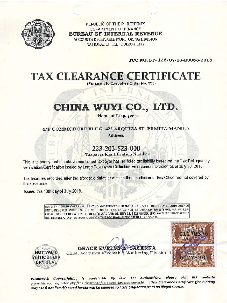 Tax Clearance | PDF | Public Law | Public Finance