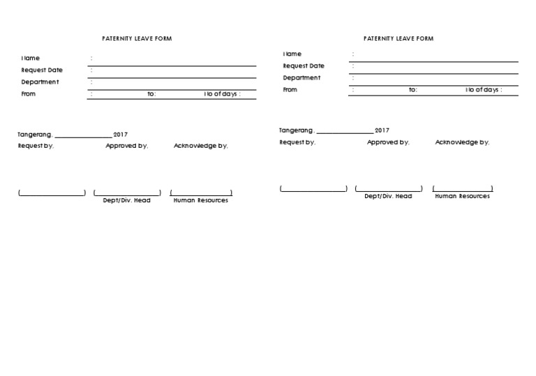 Paternity Leave Form Paternity Leave Form | PDF