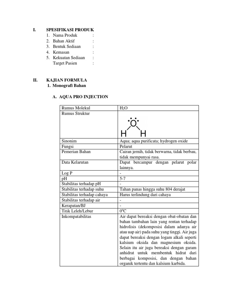 Preformulasi Infus TSA | PDF