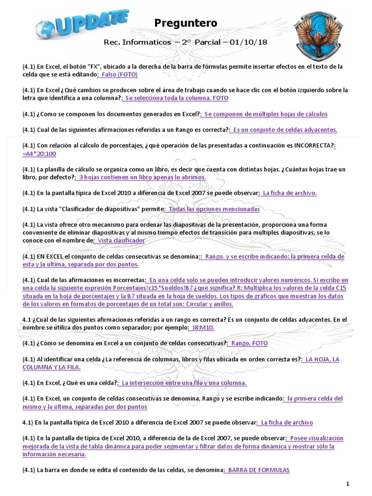 R Informaticos 1 - 2 Parcial 01-10-18!2!1 | PDF | Microsoft PowerPoint | Microsoft Excel