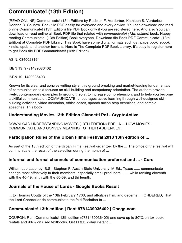 Communicate | PDF | Books | Communication