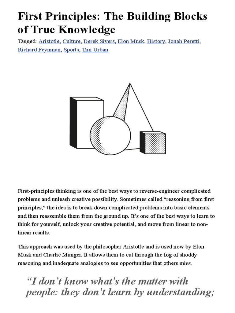 First Principles: The Building Blocks of True Knowledge | PDF ...