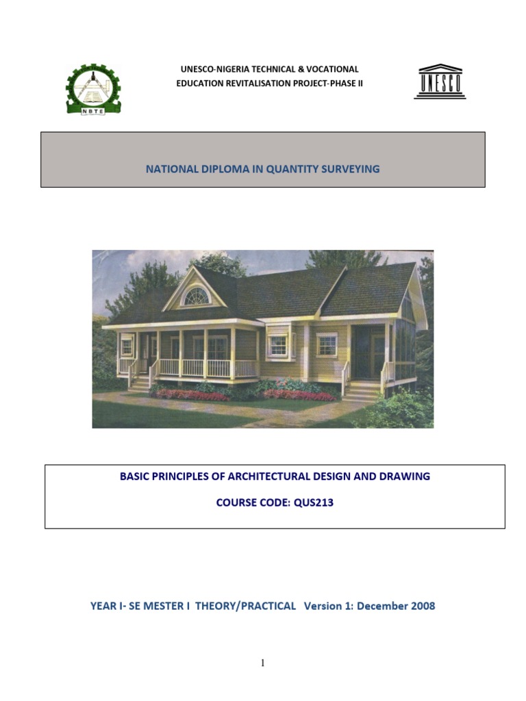 QUS 213 - Basic Principles of Architectural Design and Drawing PDF ...