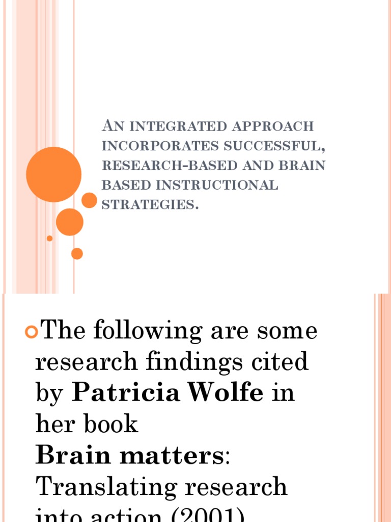 An Integrated Approach Incorporates Successful, Research-Based and ...