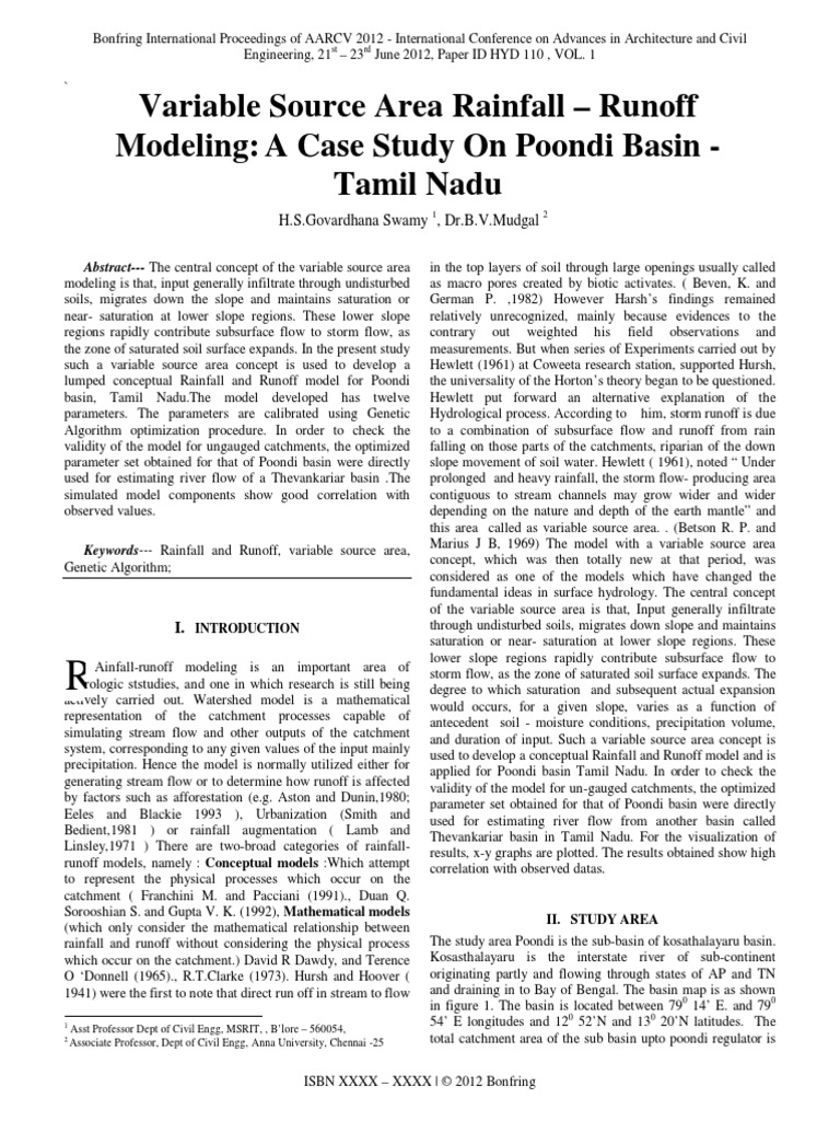 HYD 110 - 2003 Format | PDF | Hydrology | Drainage Basin