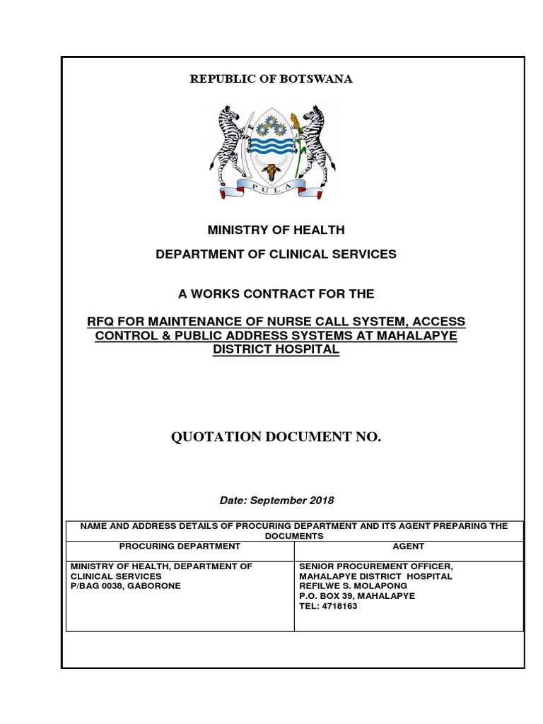 RFQ Specialist Electrical Installations | PDF | Offer And Acceptance ...