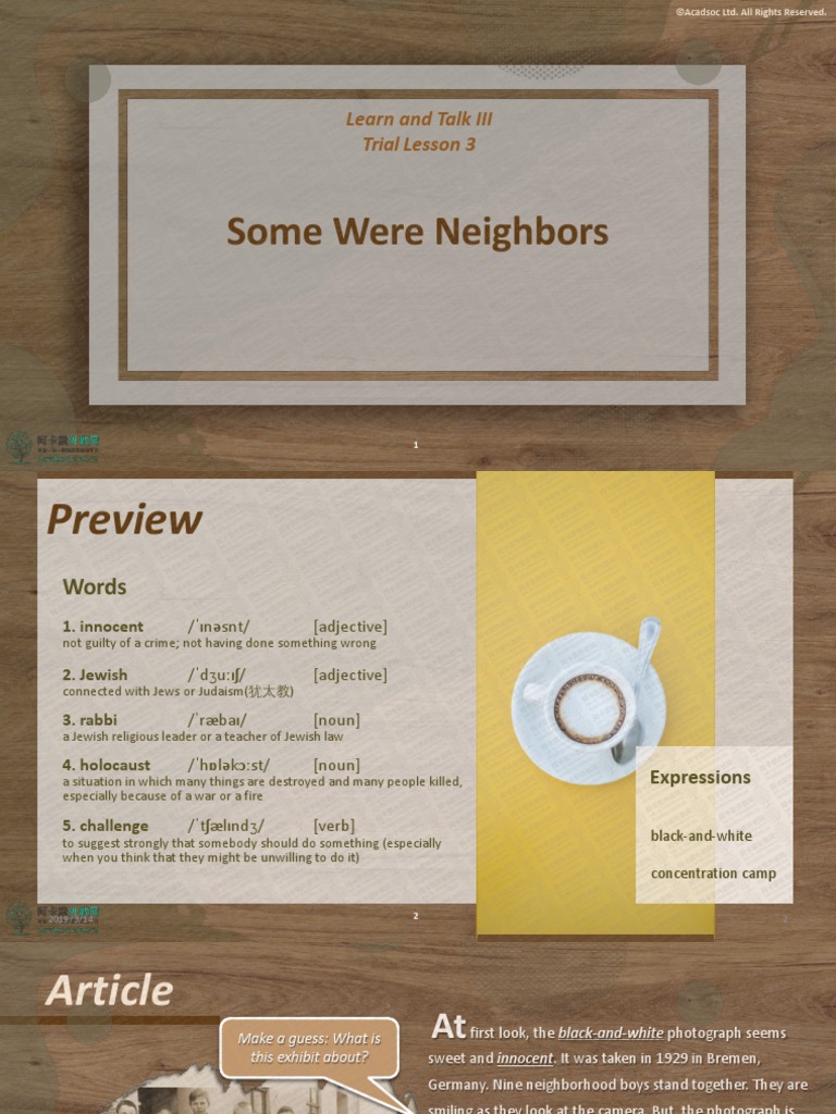 some were neighbors.pdf | The Holocaust | Rabbi
