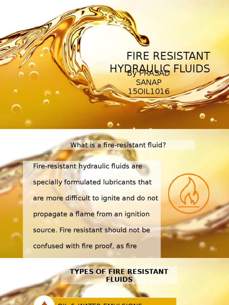 Fire Retardant Hydraulic Fluids | PDF | Emulsion | Lubricant
