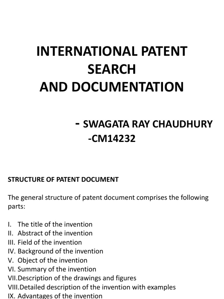 International Patent Search Structure | PDF | Patent Claim | Prior Art