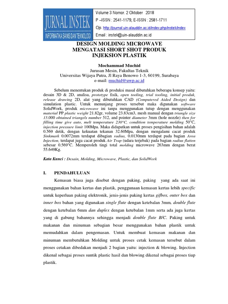 Design Molding Microwave Mengatasi Short Shot Produk Injection Plastik ...