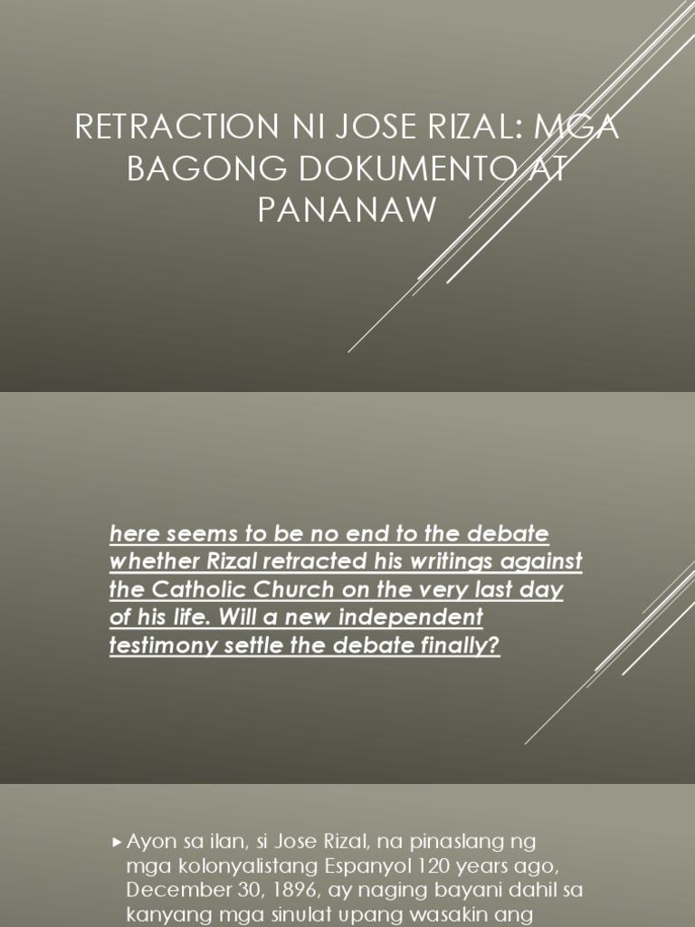 Retraction Ni Jose Rizal | PDF