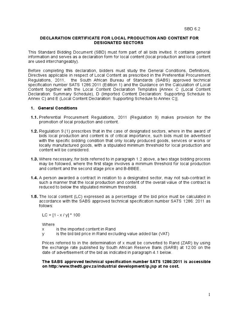 Local Production Declaration Form | PDF | Value Added Tax | Sat